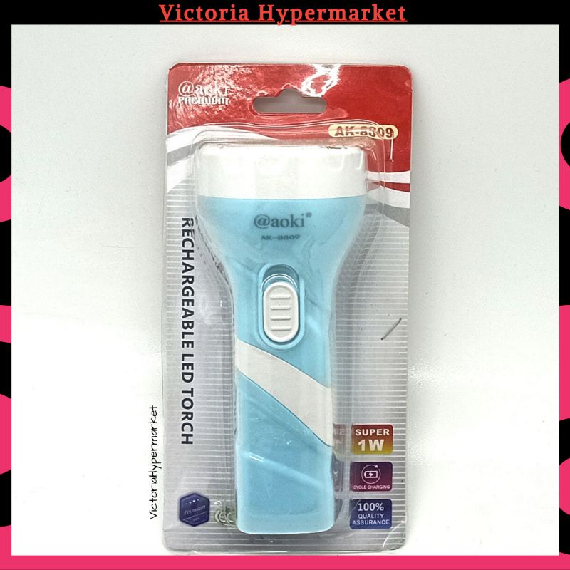 Jual Senter LED Charge Aoki AK8809 Terang Bagus | Shopee Indonesia