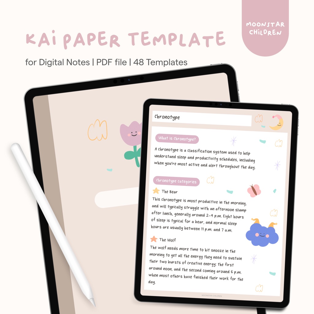 Jual Kai Paper Template Digital Notebook BuJo Journal Note taking Study ...
