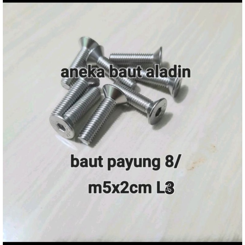 Jual baut 8 payung 2cm L3 isi 5pcs | Shopee Indonesia