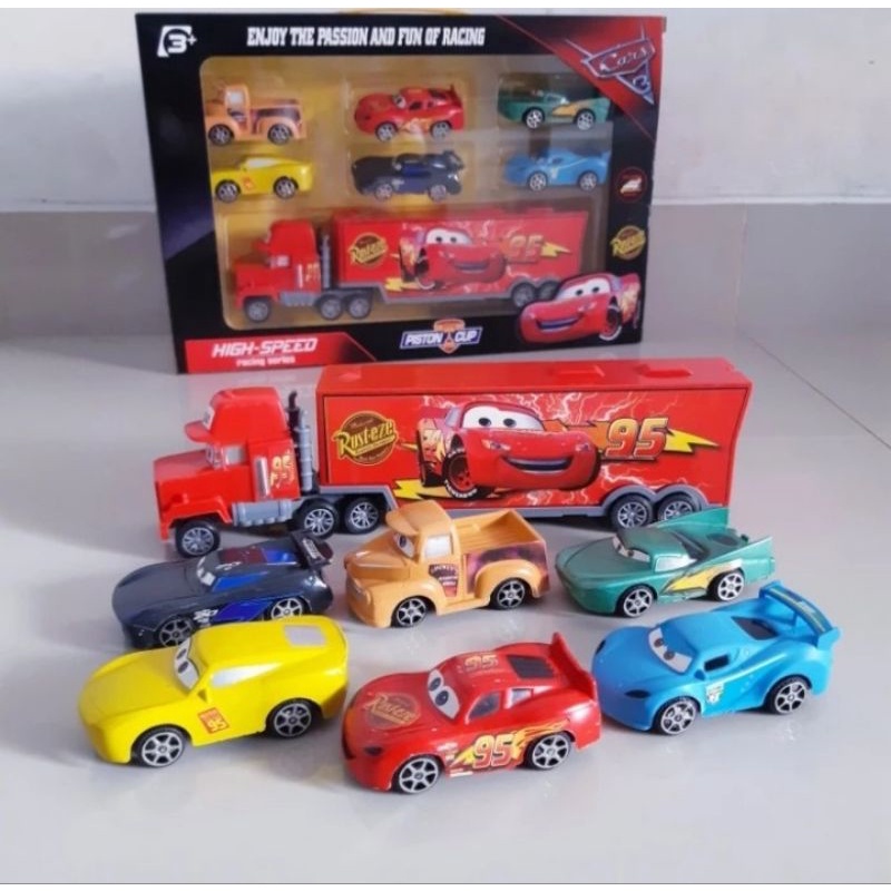 Jual Set Diecast Cars Figure Mainan Miniatur Mobil Figur Mcqueen Mack ...