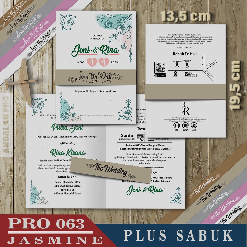 Jual Pro 063 Jasmine Lipat 2 Plus Sabuk - Cetak Undangan Color ...