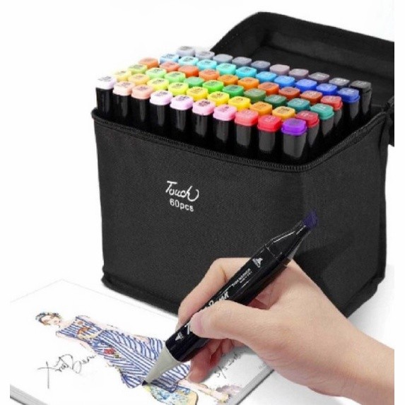Jual TOUCH ALCOHOL BASED MARKERS 60 WARNA. SPIDOL DUAL TIP. | Shopee ...