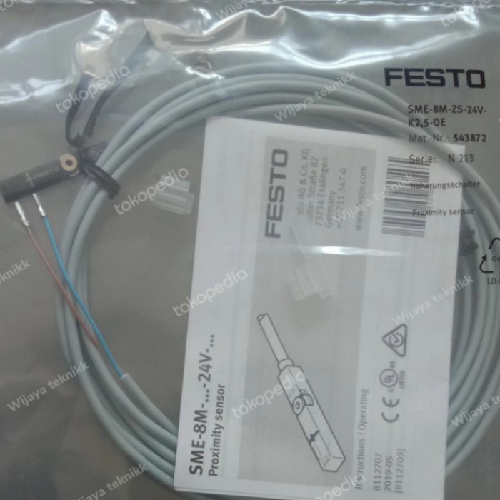 Jual Festo proximity sensor SME-8M-DS-24V-K2,5V-OE. sensor festo sme 8m ...