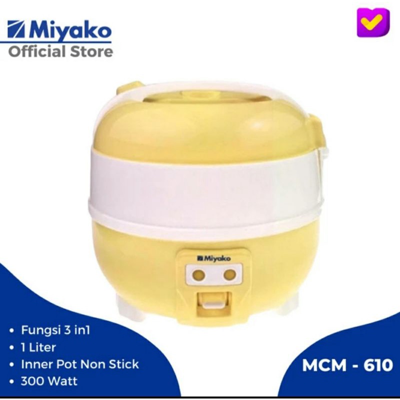 Jual Ricecooker Miyako MCM610 - 1 Liter Magic Com 3in1 Mejikom 300 W ...