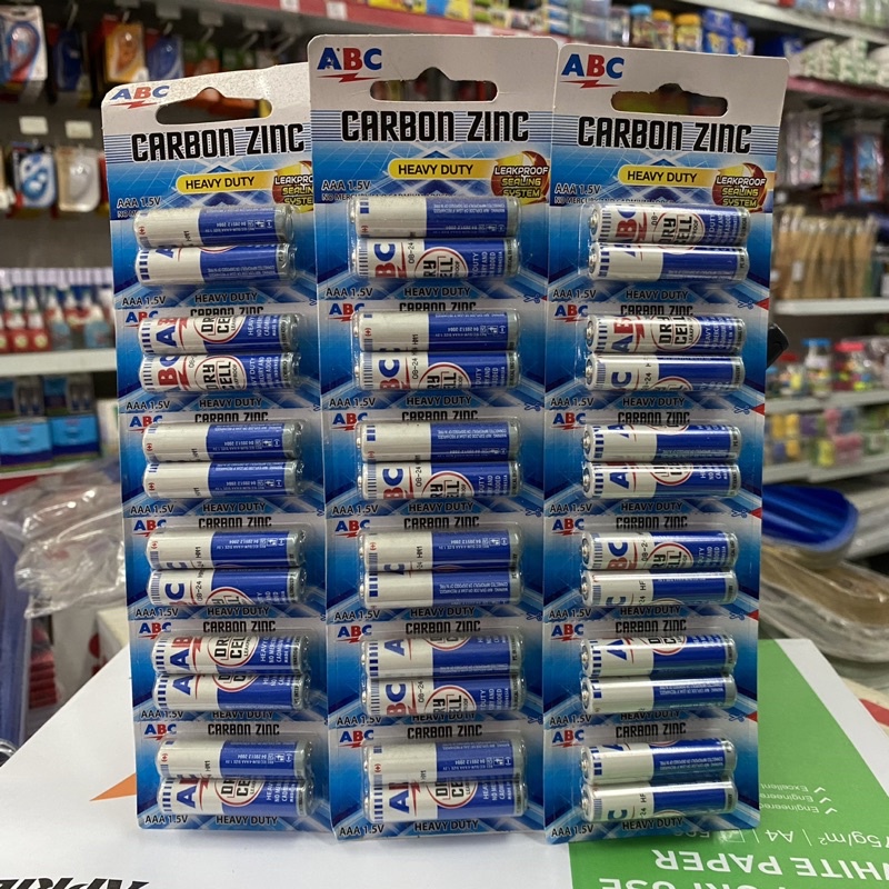 Jual BATRE ABC BIRU RENCENG AAA / A3 (1 LEMBAR = 12 BATRE) | Shopee ...