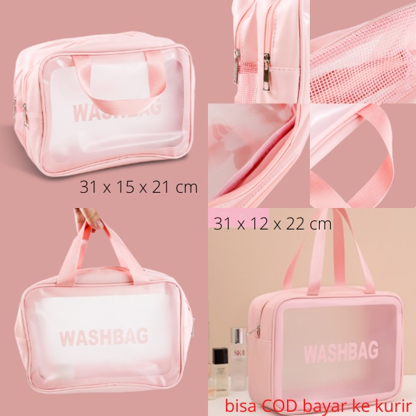 Jual Tas Pouch Make Up Travel Kapasitas Besar Mudah Dibawa Bahan PU dan ...
