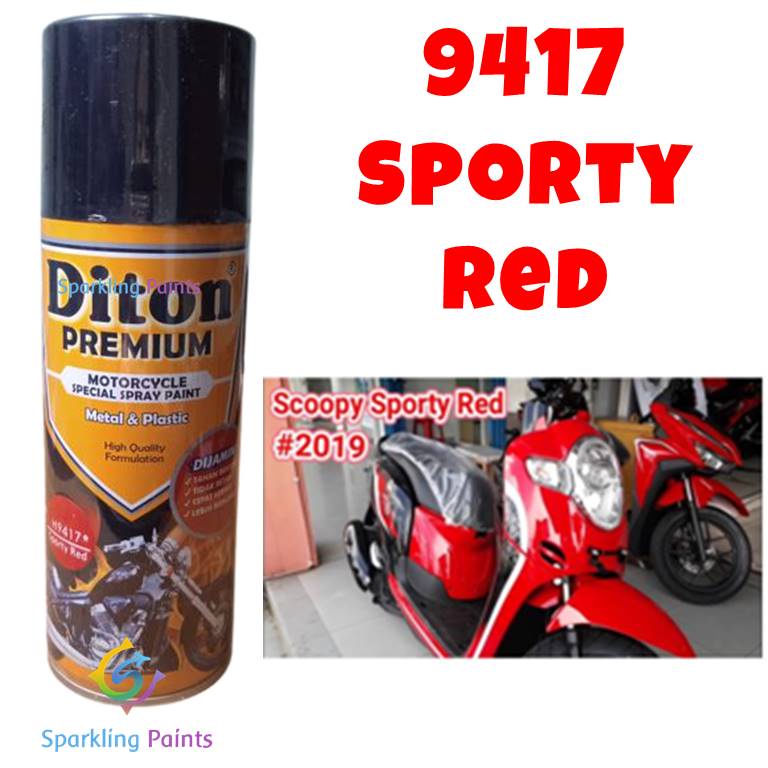 Jual Pilox Diton Premium Honda Sporty Red 9417 Warna Merah Kilap pilok ...