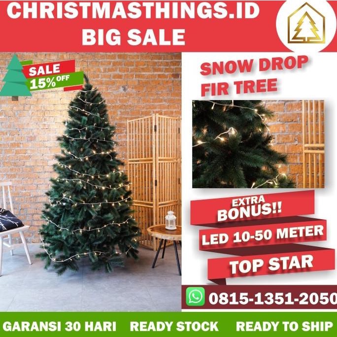 Jual Pohon Natal Snow Drop Fir 1 2 3 meter Cemara Polos Lebat Premium ...