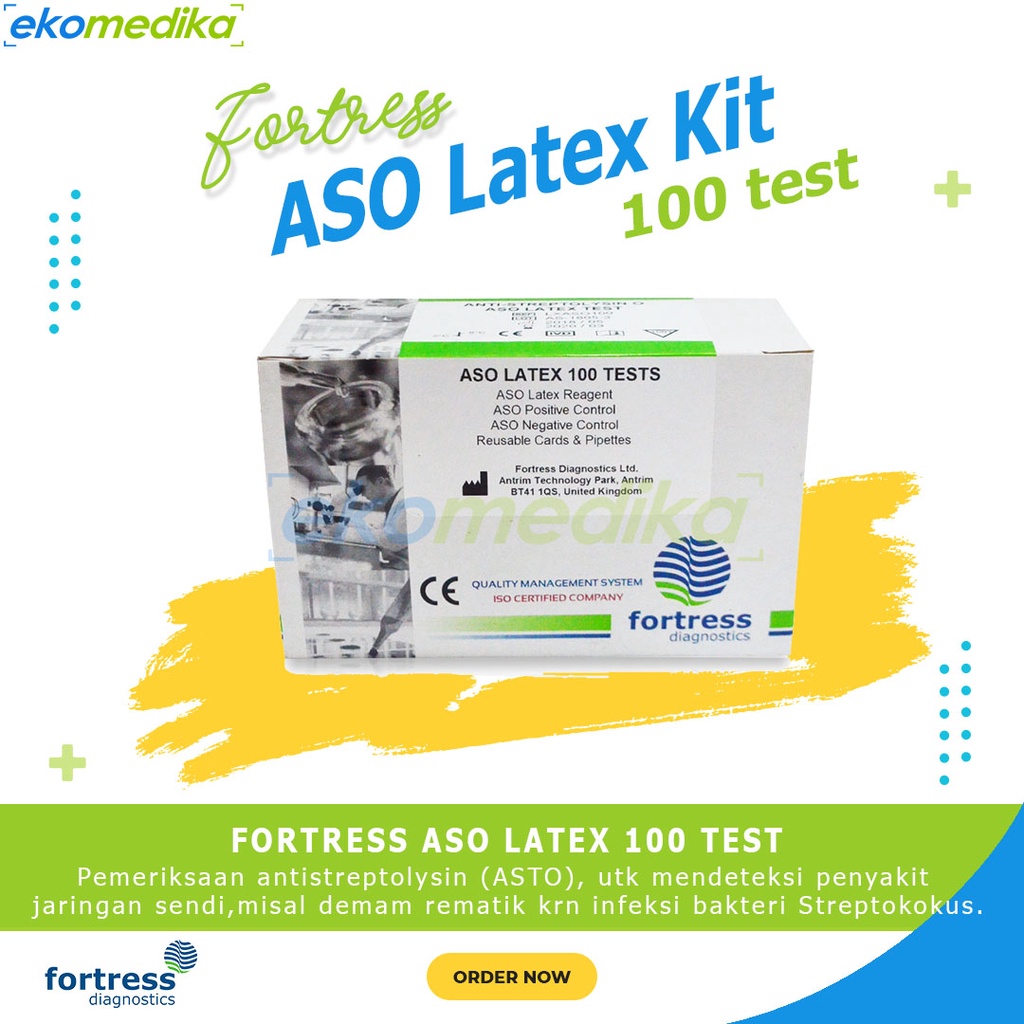 Jual FORTRESS ASO Latex 100T ASTO LATEX ISI 100 Test / Reagen ASO Latex ...