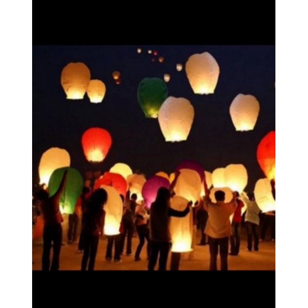 Jual LAMPION TERBANG HARAPAN / SKY LANTERN WARNA WARNI | Shopee Indonesia