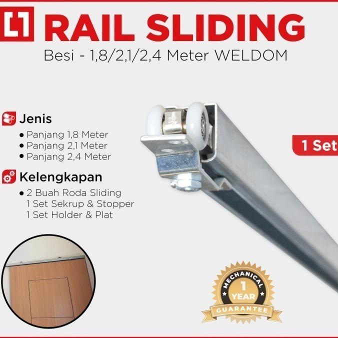 Jual Rail Sliding Rel Pintu Geser Gantung Galvanis 1 Set Komplit - Weldom | Shopee Indonesia