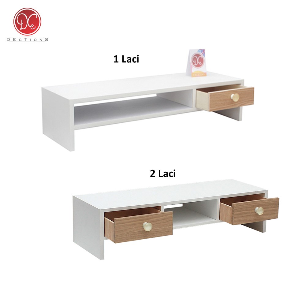 Jual Dections Stand Monitor Tempat PC Dudukan Komputer 2 Laci Modern ...