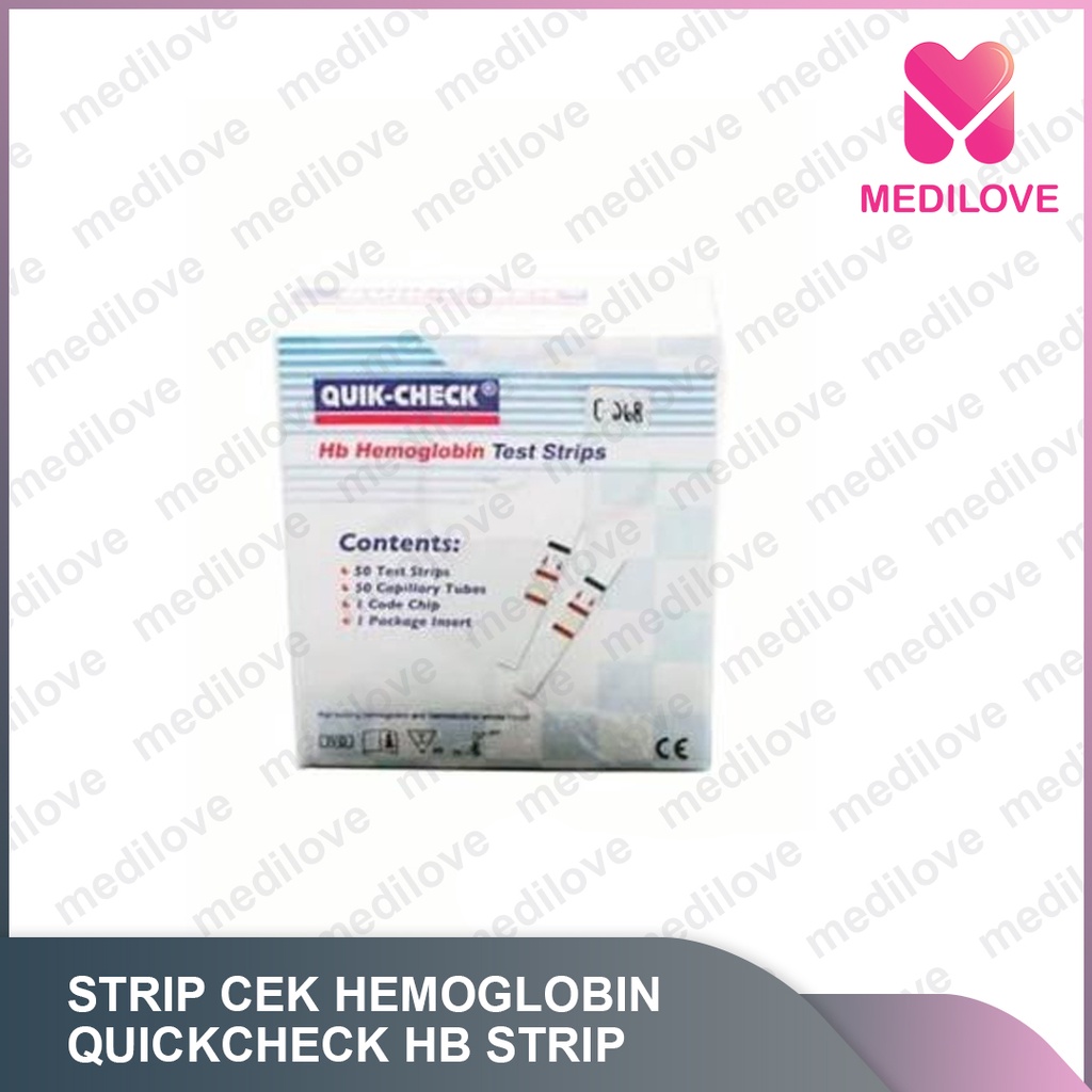 Jual Quick Check Isi 50 Hb Hemoglobin Quik check Strip / Quikcheck ...