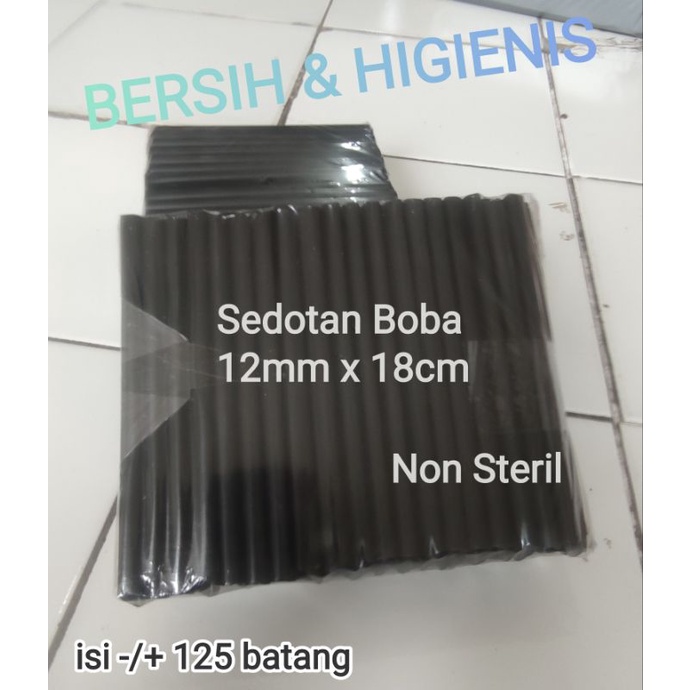 Jual Sedotan Boba Hitam 12mm Berat 200Gram | Shopee Indonesia