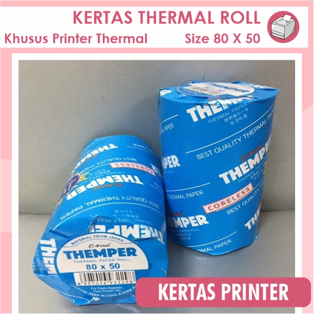 Jual Kertas Thermal / Thermal Paper Roll Themper E-PRINT 80 x 50 mm ...