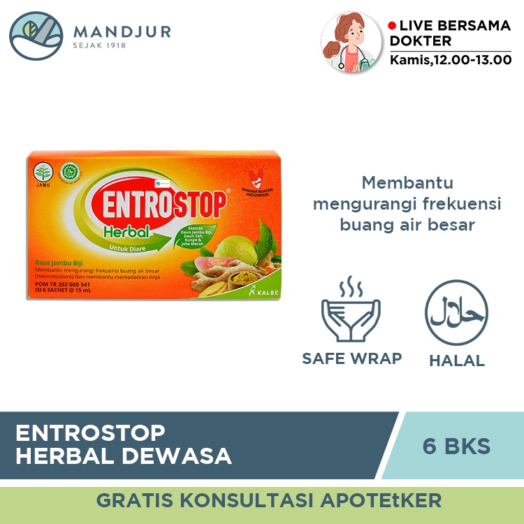 Jual Entrostop Herbal Dewasa 6 Sachet - Obat Diare Dengan Bahan Alami ...