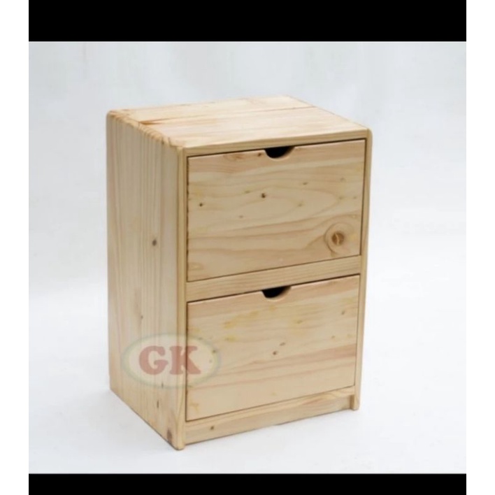Jual LEMARI LACI FULL NATURAL KAYU JATI BELANDA BEDSIDE-TABLET-2LACI ...