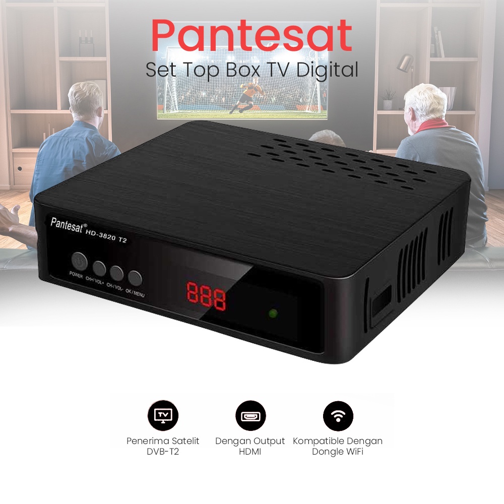Jual SET TOP BOX STB Digital TV Tuner WiFi Receiver DVB-T2 - HD-3820 - Black | Shopee Indonesia