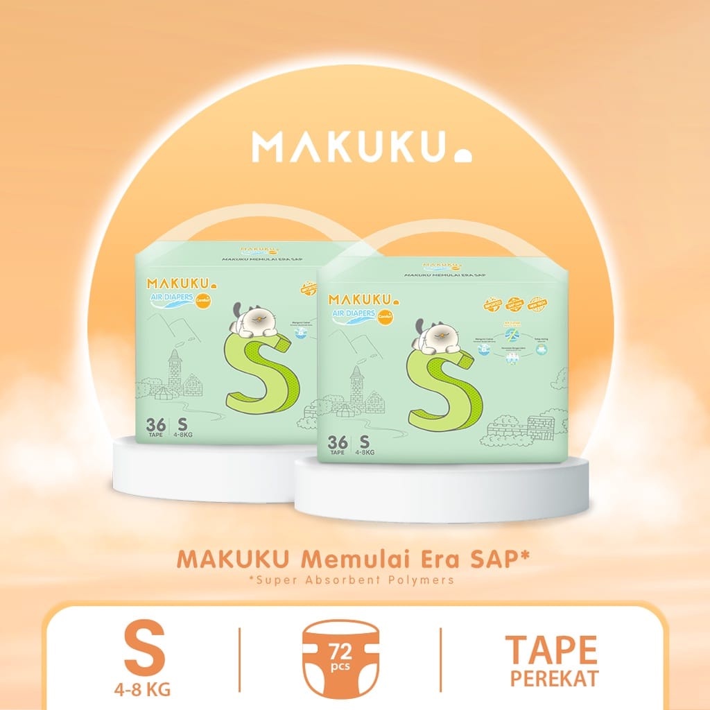 Jual MAKUKU AIR DIAPERS COMFORT S36 ( 2 PACK ) | Shopee Indonesia