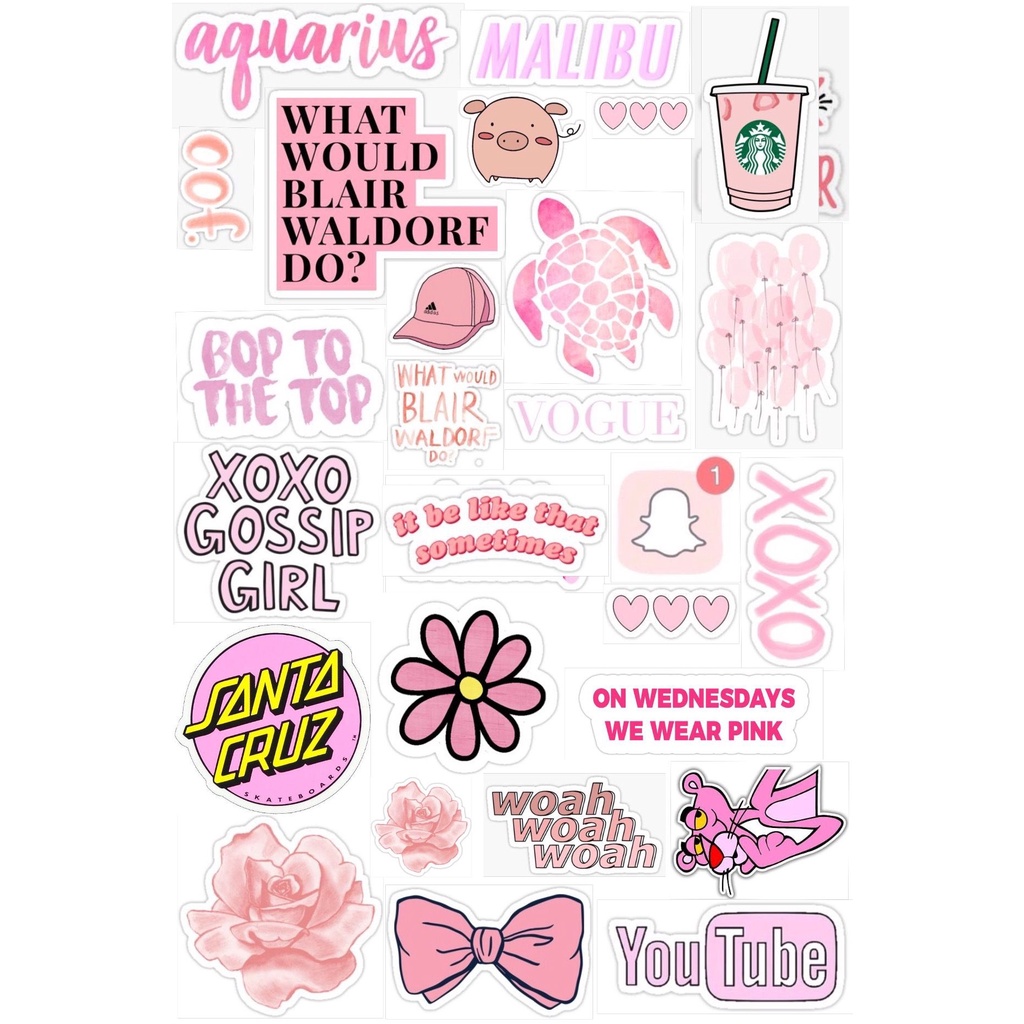 Jual stiker PINK Custom 10x15cm - Aesthetic Keren HP & Laptop - Arutala ...