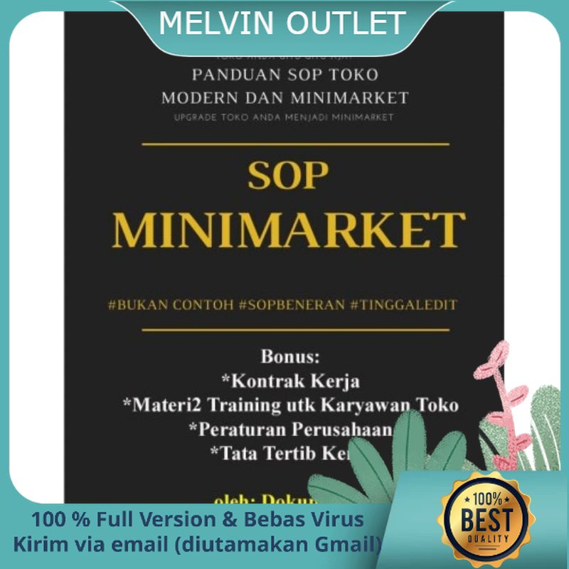 Jual SOP MINIMARKET TOKO LENGKAP KONTRAK KERJA TRAINING KARYAWAN JOBDESK KASIR DIGITAL MARKETING ...