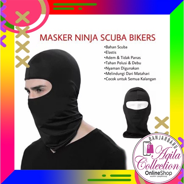Jual MASKER NINJA SCUBA SPANDEX FULL FACE HITAM POLOS | Shopee Indonesia
