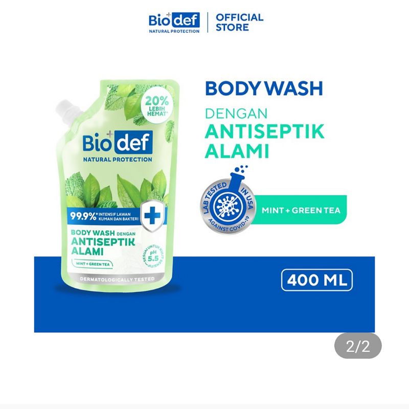 Jual Biodef sabun mandi mint+greentea 400ml | Shopee Indonesia