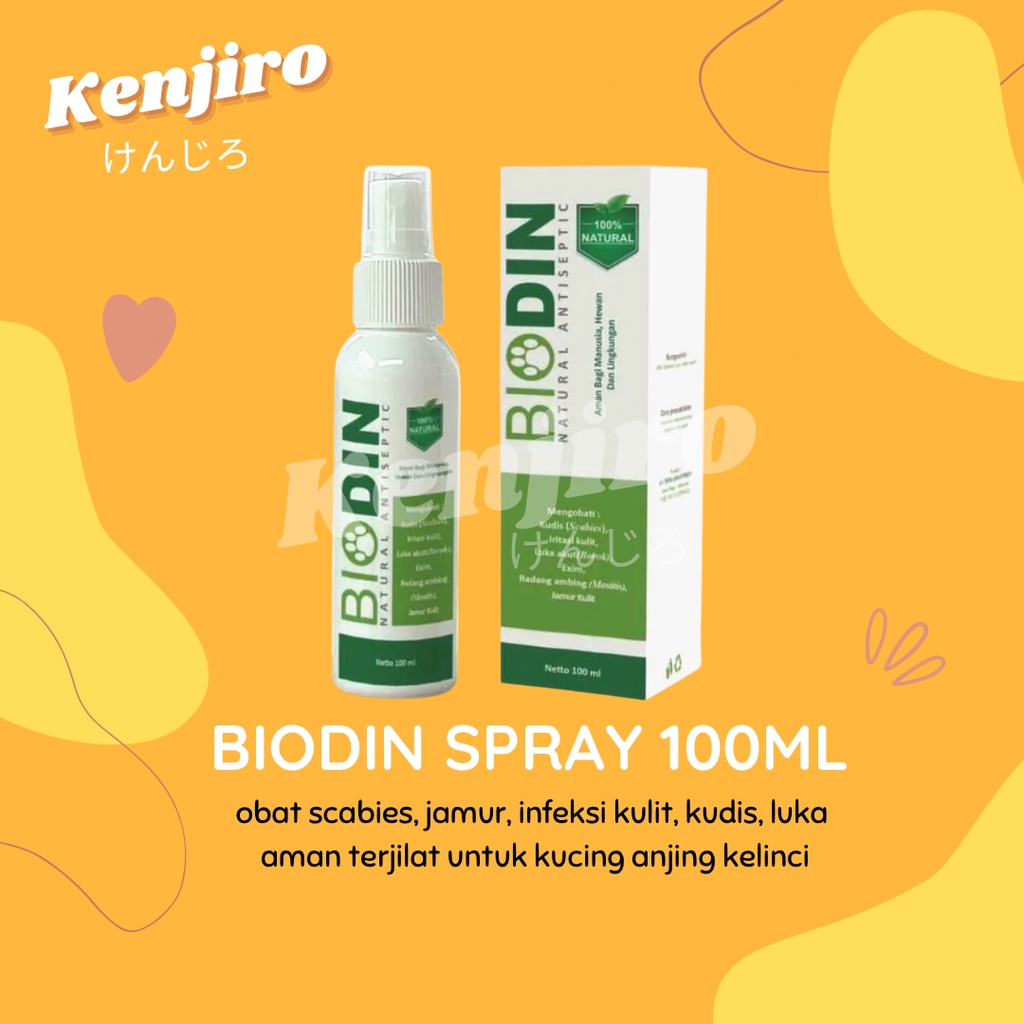 Jual BIODIN SPRAY 100ML - Obat Kucing Anjing Kelinci Anti Jamur Luka ...