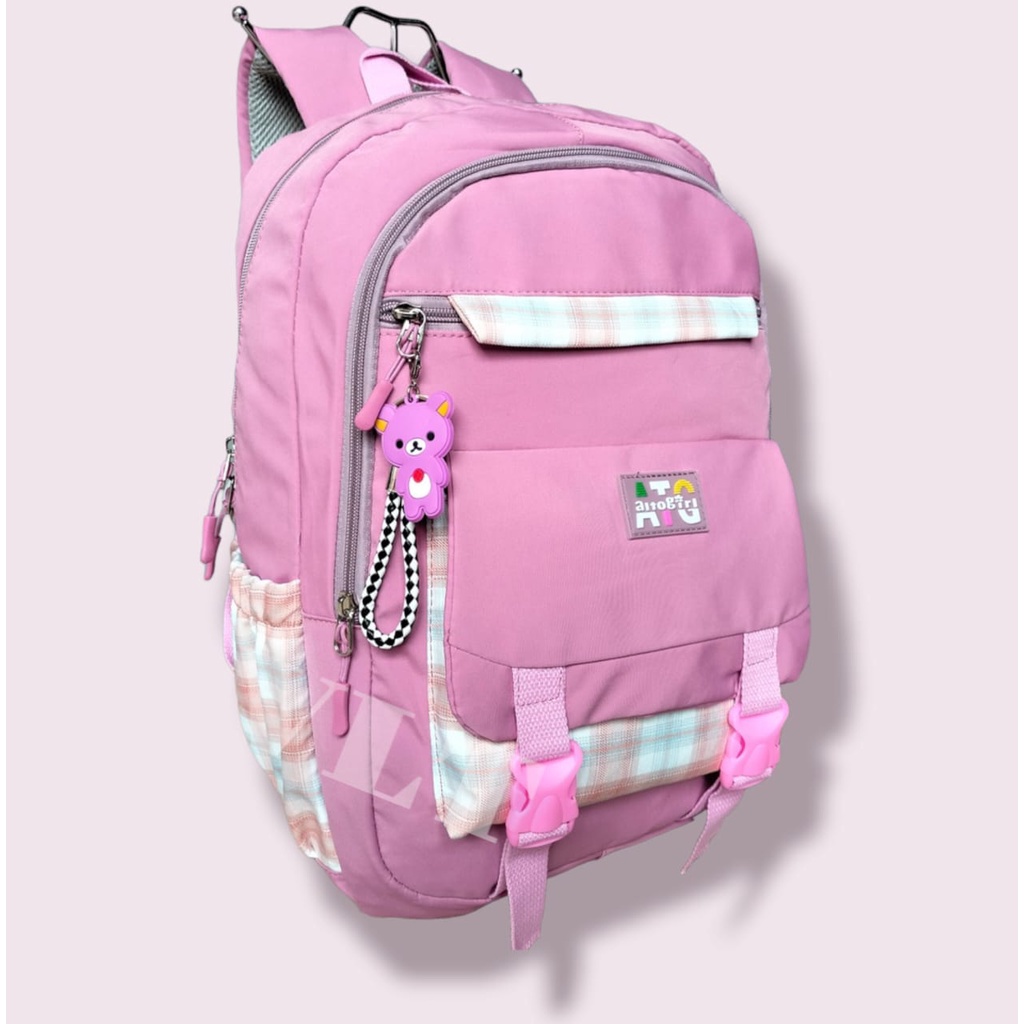 Jual Tas Ransel Backpack Sekolah Anak Perempuan Alto Girl ATG Tartan | Shopee Indonesia