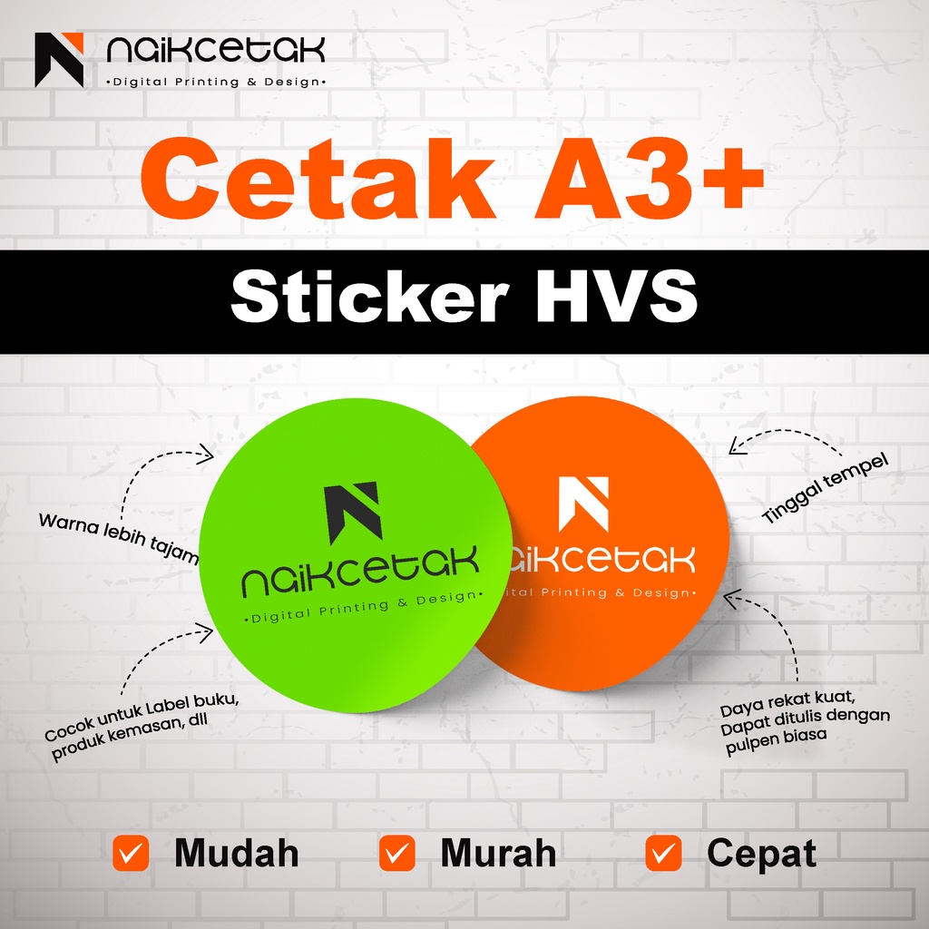 Jual Cetak Print Sticker HVS A3+ Chromo | Sehari Jadi | Label Produk ...