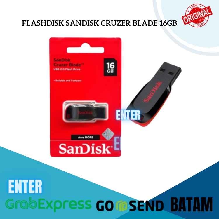 Jual FLASHDISK SANDISK CRUZER BLADE 16GB GARANSI RESMI | Shopee Indonesia