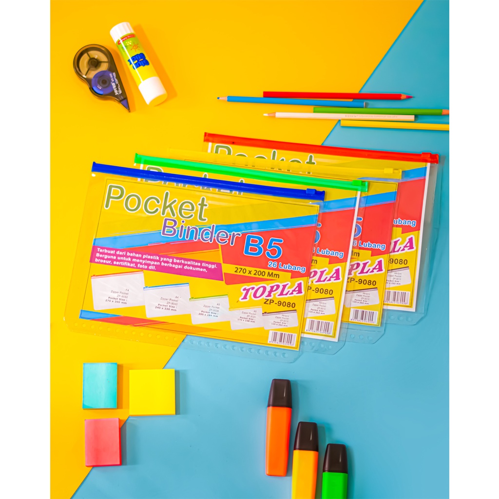 Jual Binder Pocket B5 / Ziplock Binder B5 / 26 Lubang / Zipper Pocket ...