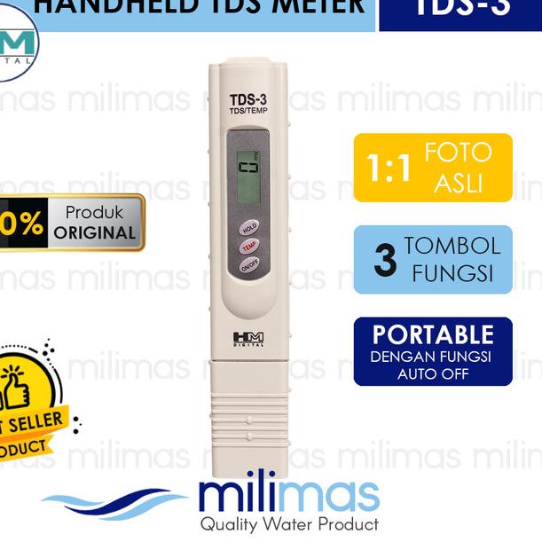 Jual Total Dissolved Solid / TDS Meter TDS-3 HM Digital (Original ...