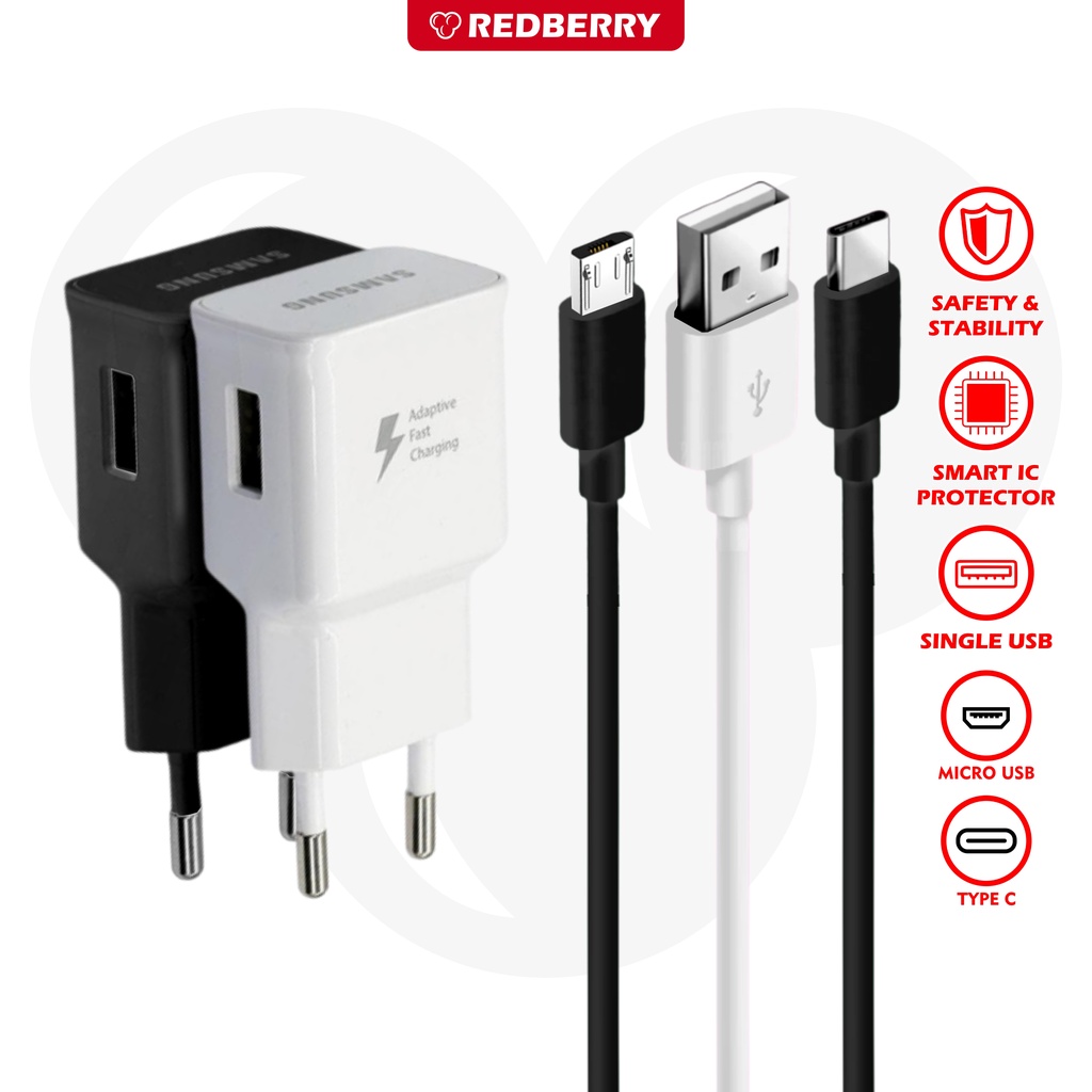 Jual Charger samsung S8 kabel data Type C Micro USB 1meter cas HP ...