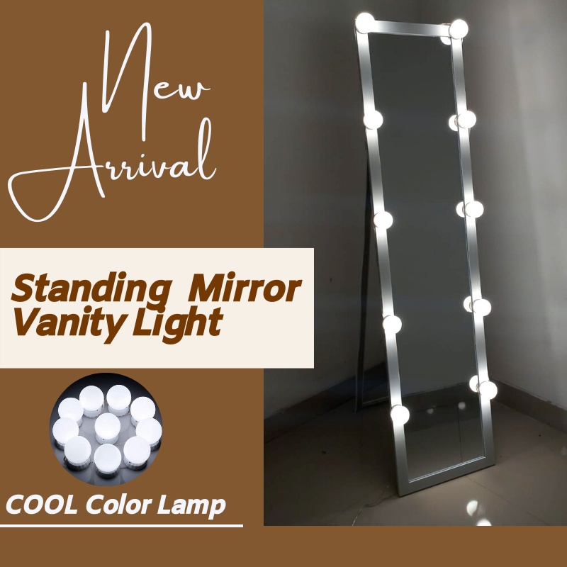 Jual Cermin Lampu Rias Vanity Mirror Kaca Standing Dinding Gantung Lamp ...