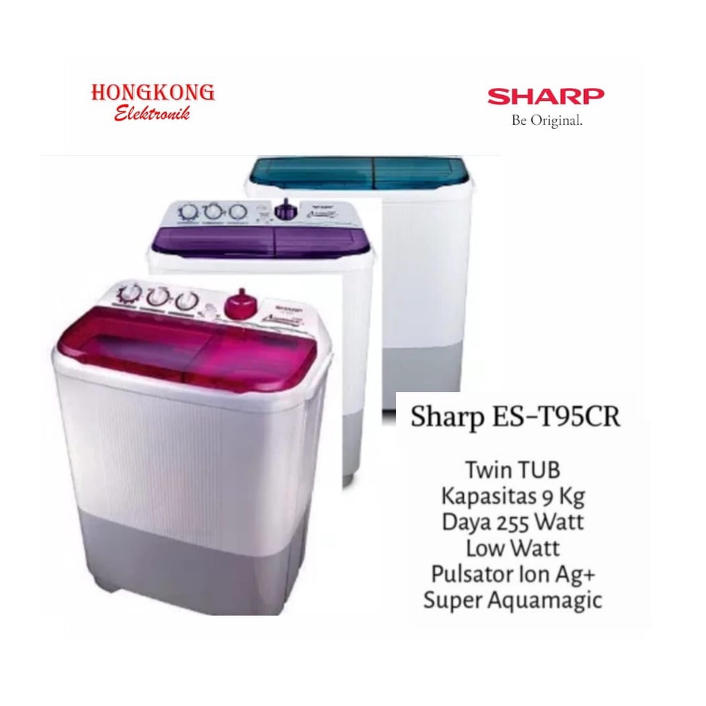 Jual MESIN CUCI SHARP 2 TABUNG ES-T95CR 9,5 KG | Shopee Indonesia