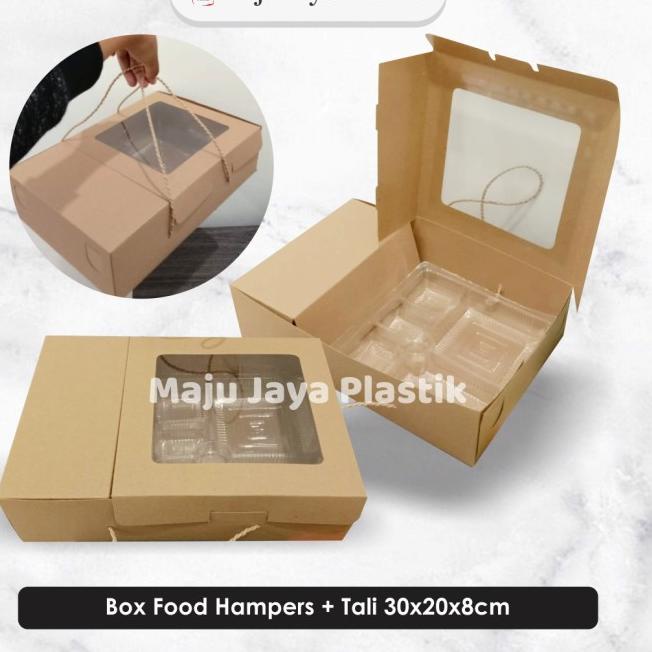 Jual Box Food Hampers + Tali / Box Kraft Mika + tali - Putih | Shopee ...