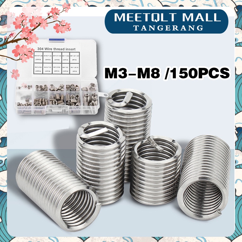 Jual M3-M8 Helical Screw Thread Insert Kit Insert Screws Repair Kit ...