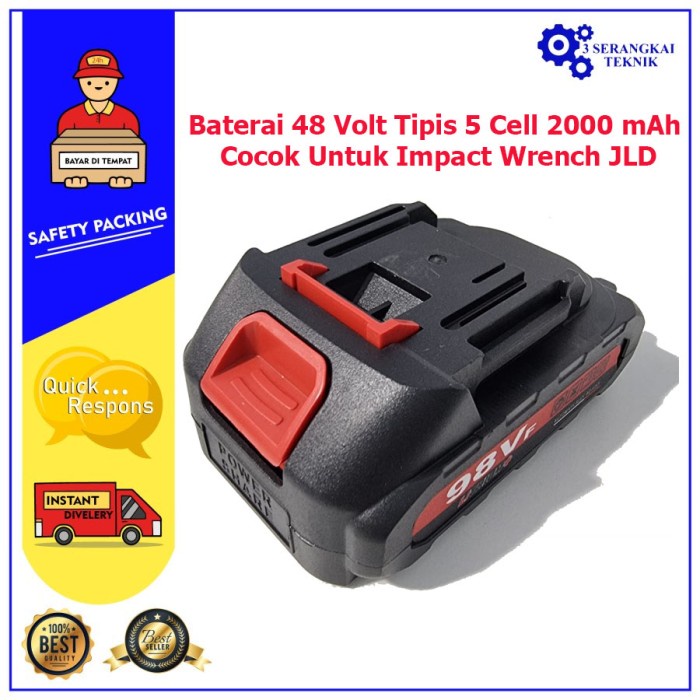 Jual Baterai 48 Volt Tipis 5 Cell 2000 mAh Cocok Untuk Impact Wrench JLD | Shopee Indonesia