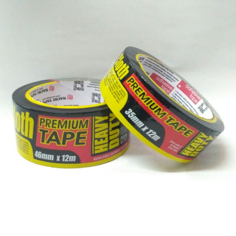 Jual Nachi Premium Tape / Lakban Jilid Hitam 35 mm x 12 meter // 46 mm ...