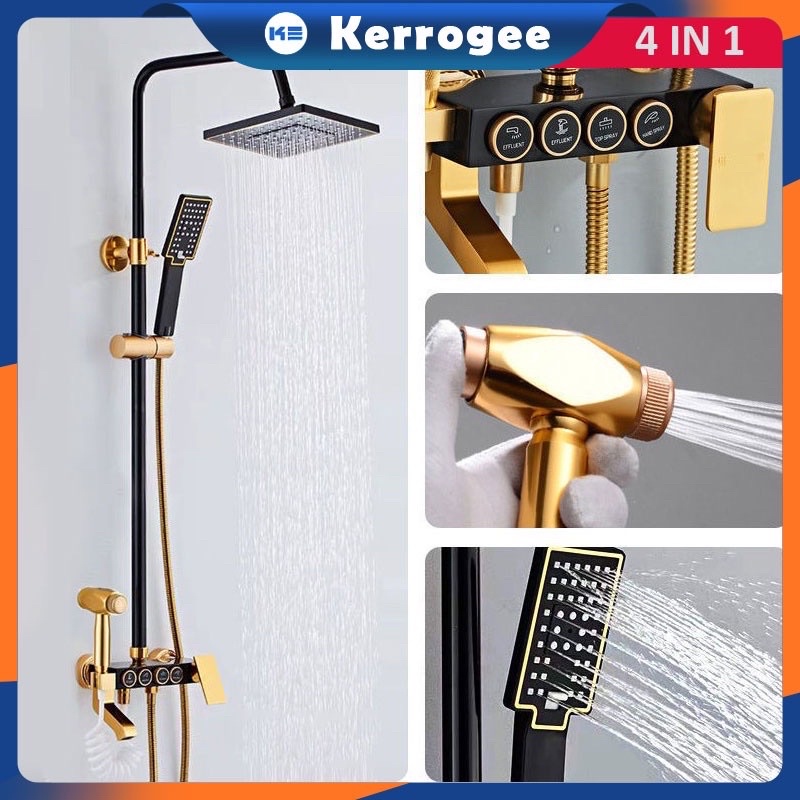 Jual Shower Kamar Mandi 4 Dalam 1 Set Shower Dengan Faucet Sprayer Faucet Panas Dan Dingin Set ...