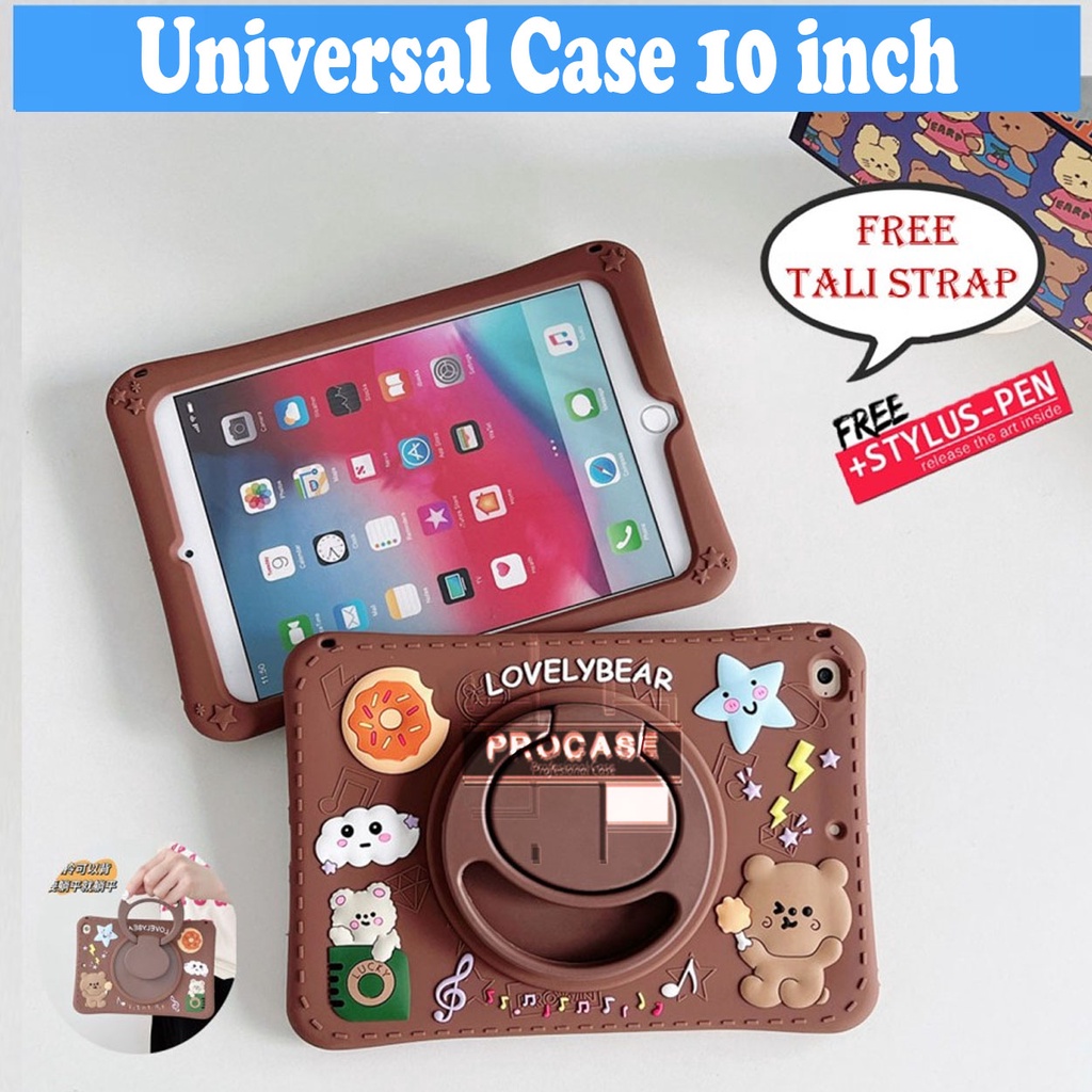 Jual Advan Tab Sketsa 2 Softcase Cover Kids Stand Rotate Bear Coklat ...