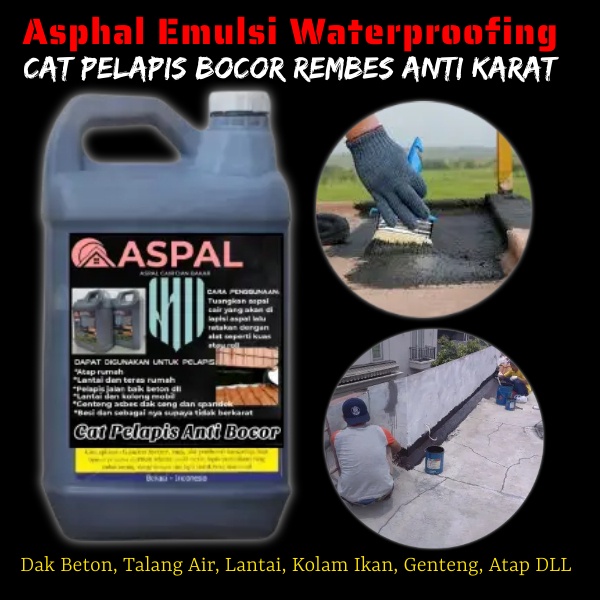 Jual Aspal Cair Emulsi Anti Bocor Waterproof 5kg | Shopee Indonesia