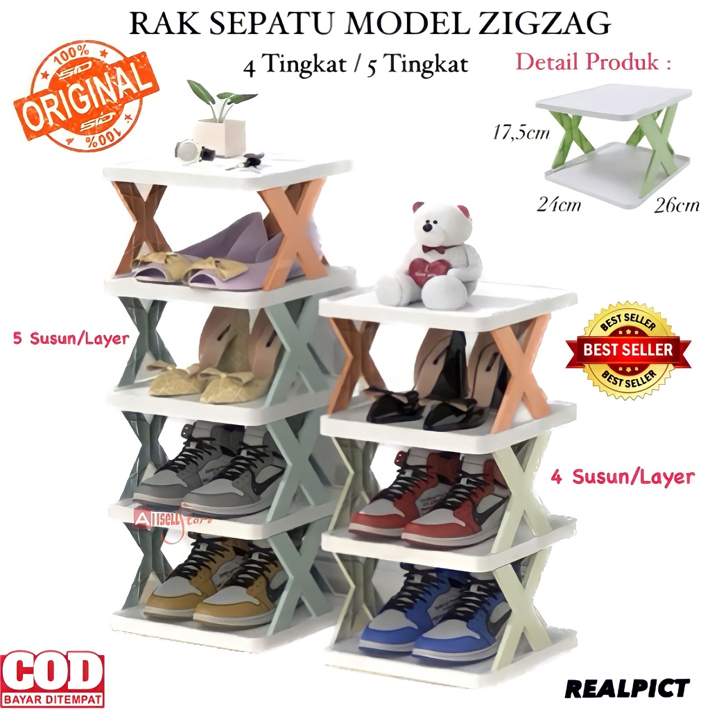 Jual ( BISA COD ) PROMO RAK SEPATU SILANG X SHAPE NON SLIP / RAK ...