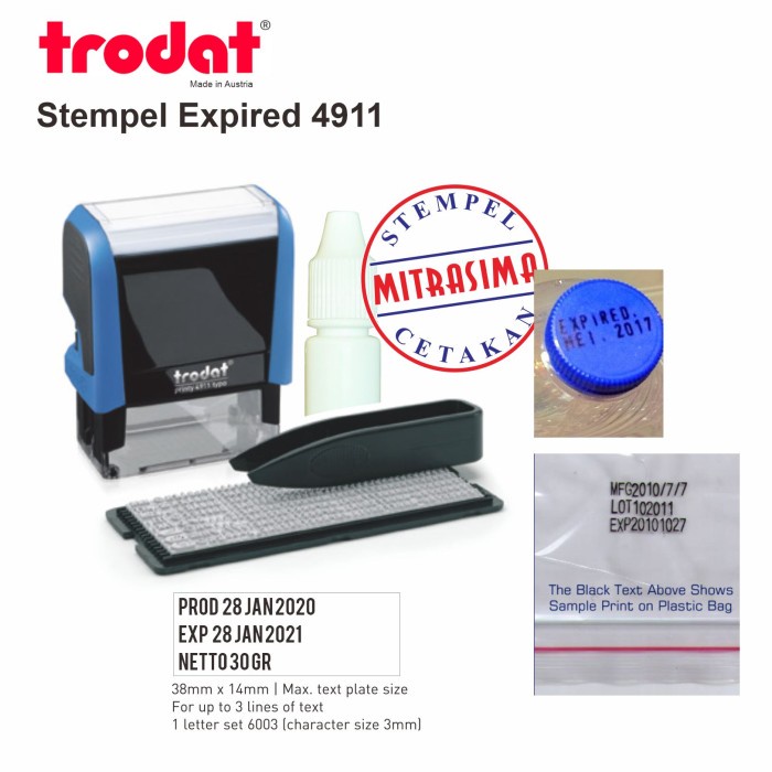 Jual Stempel Expired Dengan Kode Produksi Atau Format Lain Yang ...
