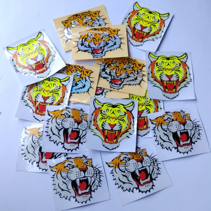 Jual Sticker Cutting Tumpuk Kepala Macan ukuran Perlembar Campur ...