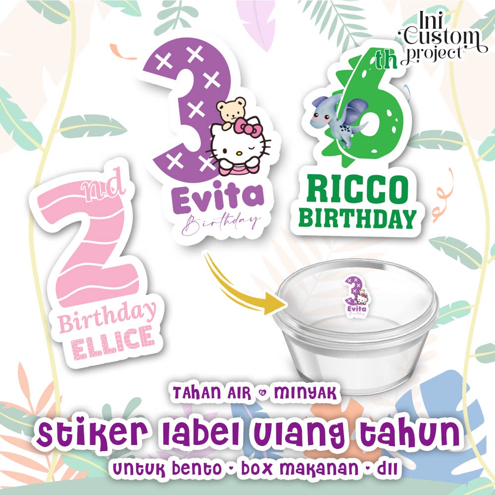 Jual Stiker ulang tahun anak label ultah custom | Shopee Indonesia