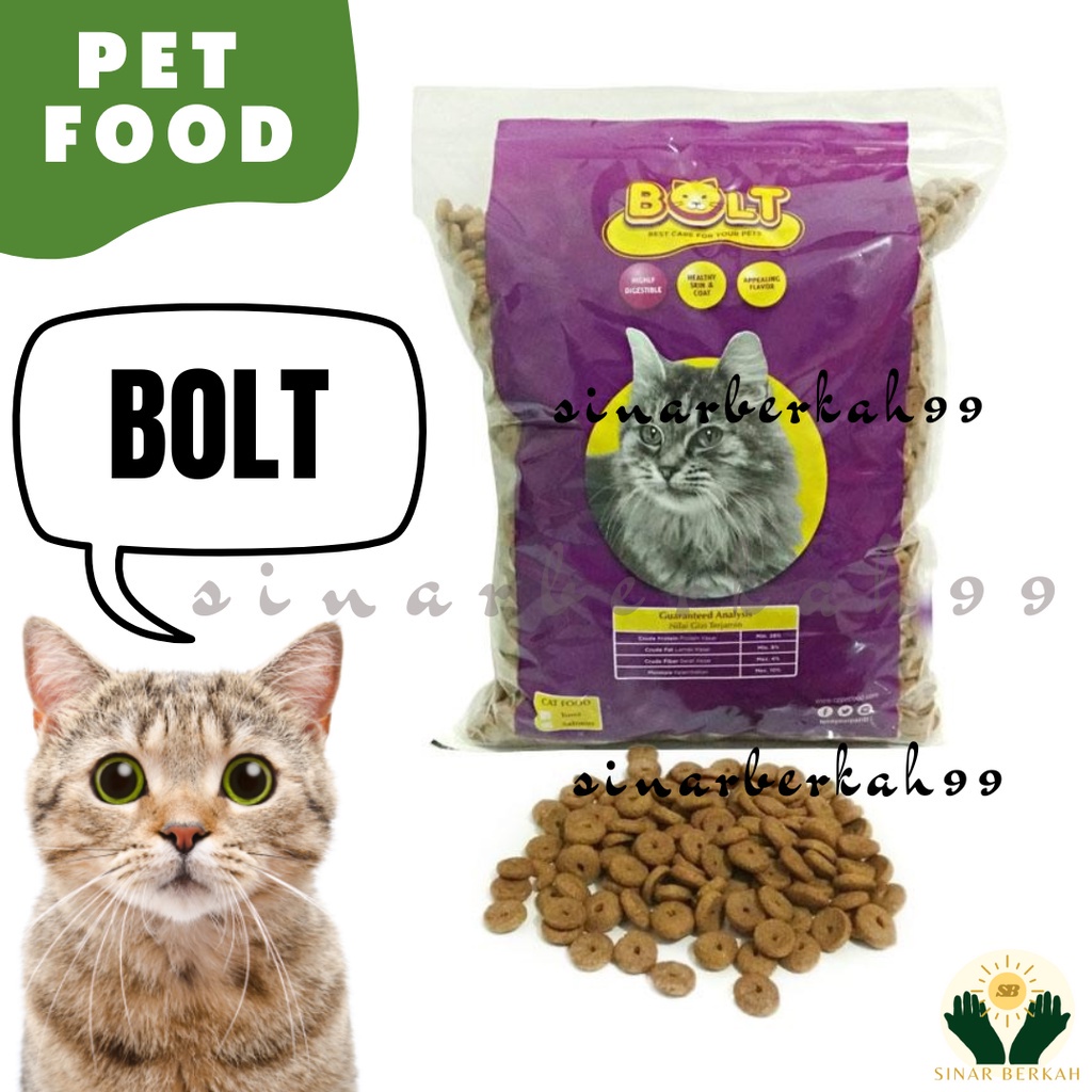 Jual Bolt Cat Food Makanan Kucing 1 KG //// 800 GRAM Repack | Shopee ...