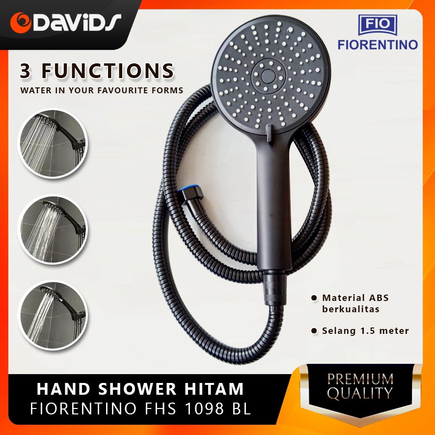 Jual Hand Shower Kamar Mandi Hitam Satu Set Kepala Sower Bulat Black 1098BL | Shopee Indonesia