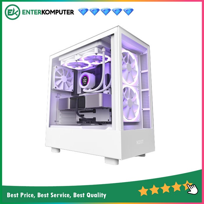 Jual NZXT H5 Elite White - Premium Compact Mid-Tower Case - Casing PC ...